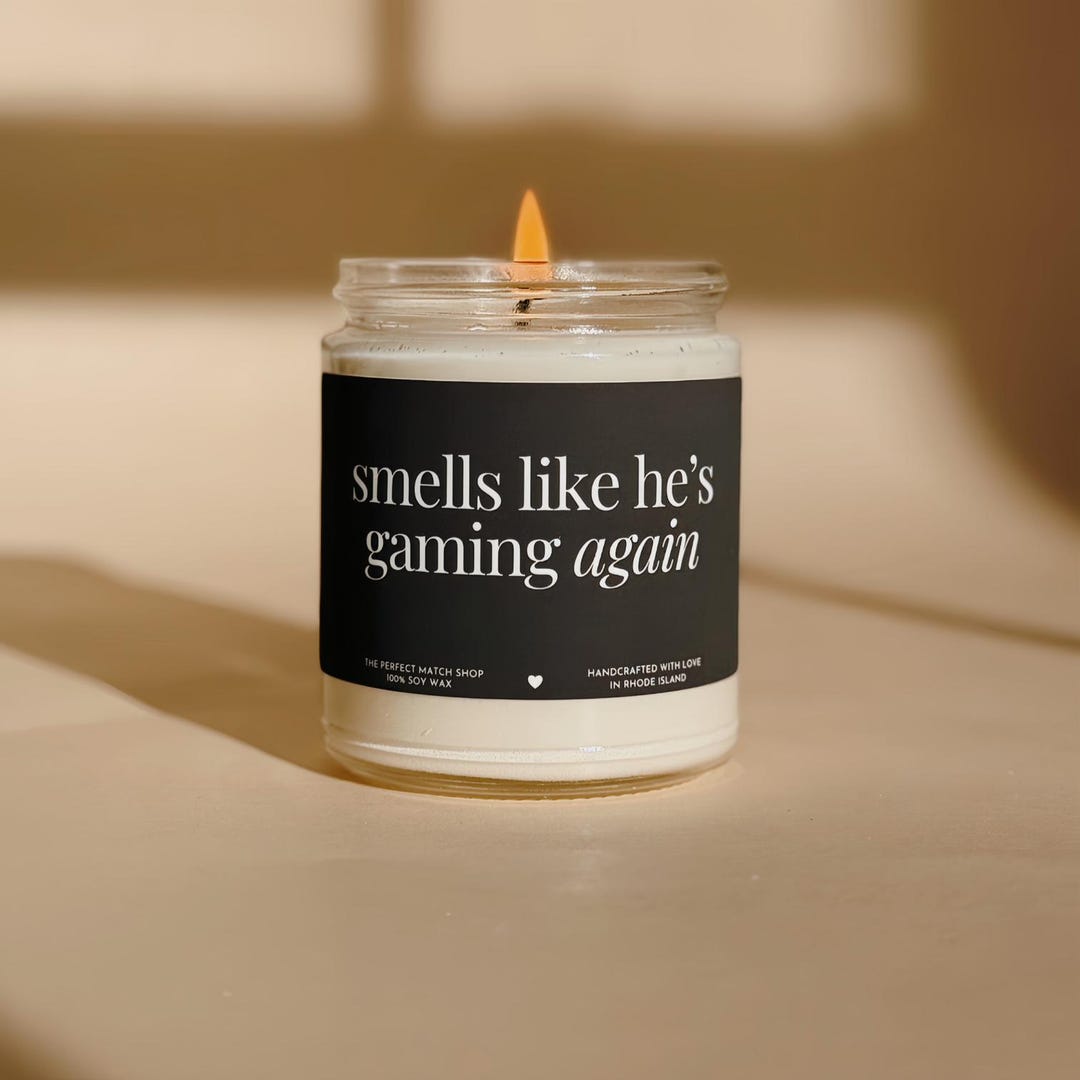 Gamer Gift, Smells Like He's Gaming Candle, Gift for Him, Boyfriend ...
