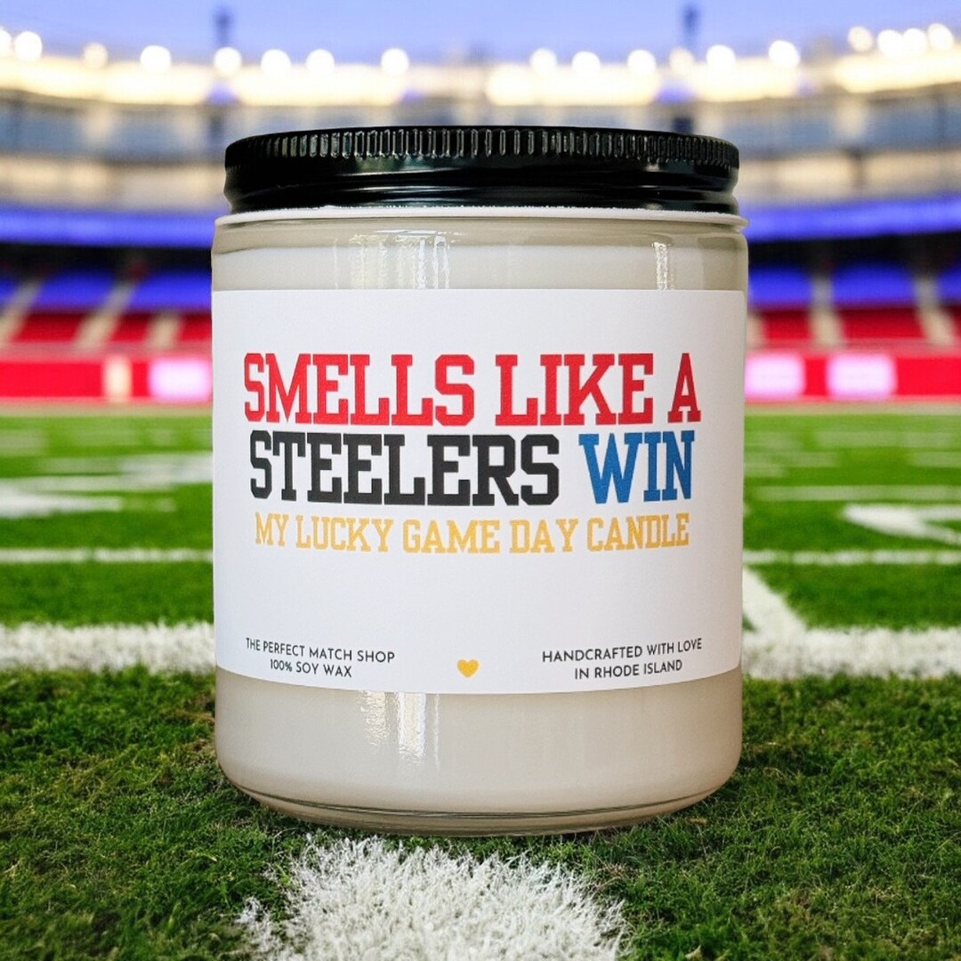 Smells Like a Steelers Win Nfl Candle Football Gift Football Sunday ...