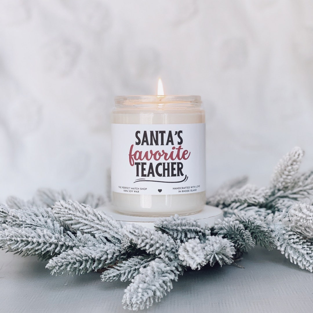 Santa's Favorite Teacher Candle Gift Christmas Gifts for Teachers Best ...
