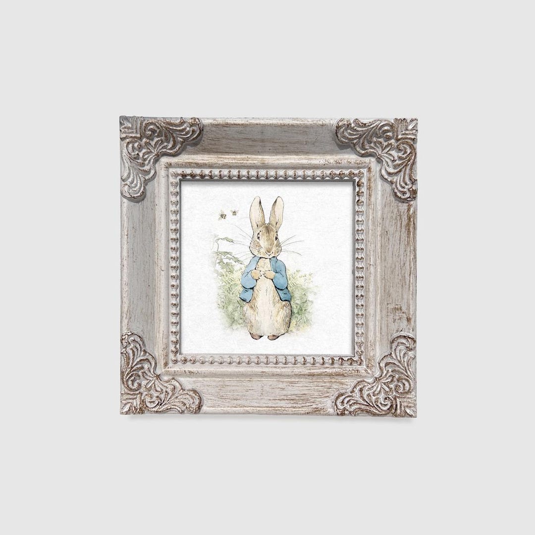Miniature Peter Rabbit Frame Print, Nursery Decor, Desk Decor, Office ...