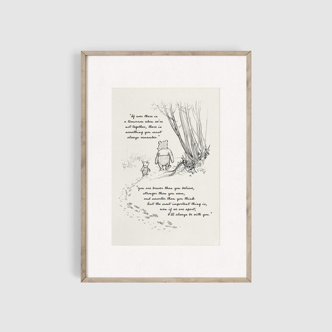 If Ever There is Tomorrow, A.A. Milne Quote, Winnie the Pooh Print ...