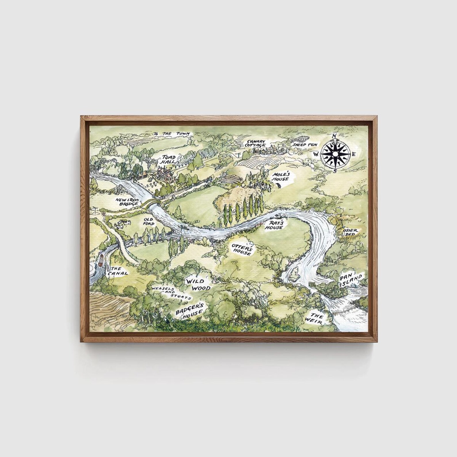 Wind in the Willows Map Print, Childrens Room Decor, Map Decor, Nursery ...