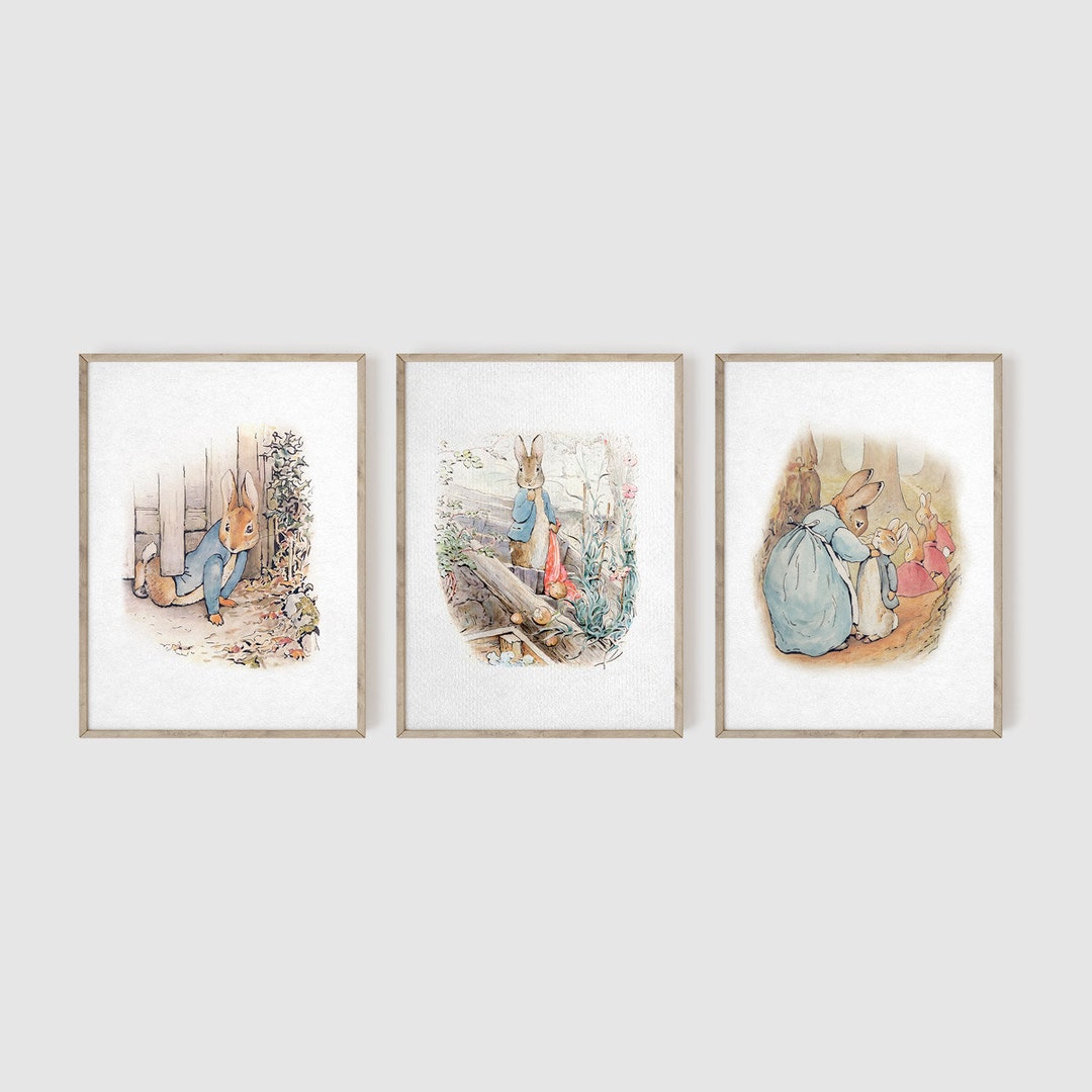 Peter Rabbit Nursery Wall Art, Set of 3, Peter Rabbit Prints, Beatrix ...