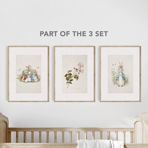 Peter Rabbit, Vintage Bunny Nursery Wall Art, Nursery Wall Art, Rabbit ...