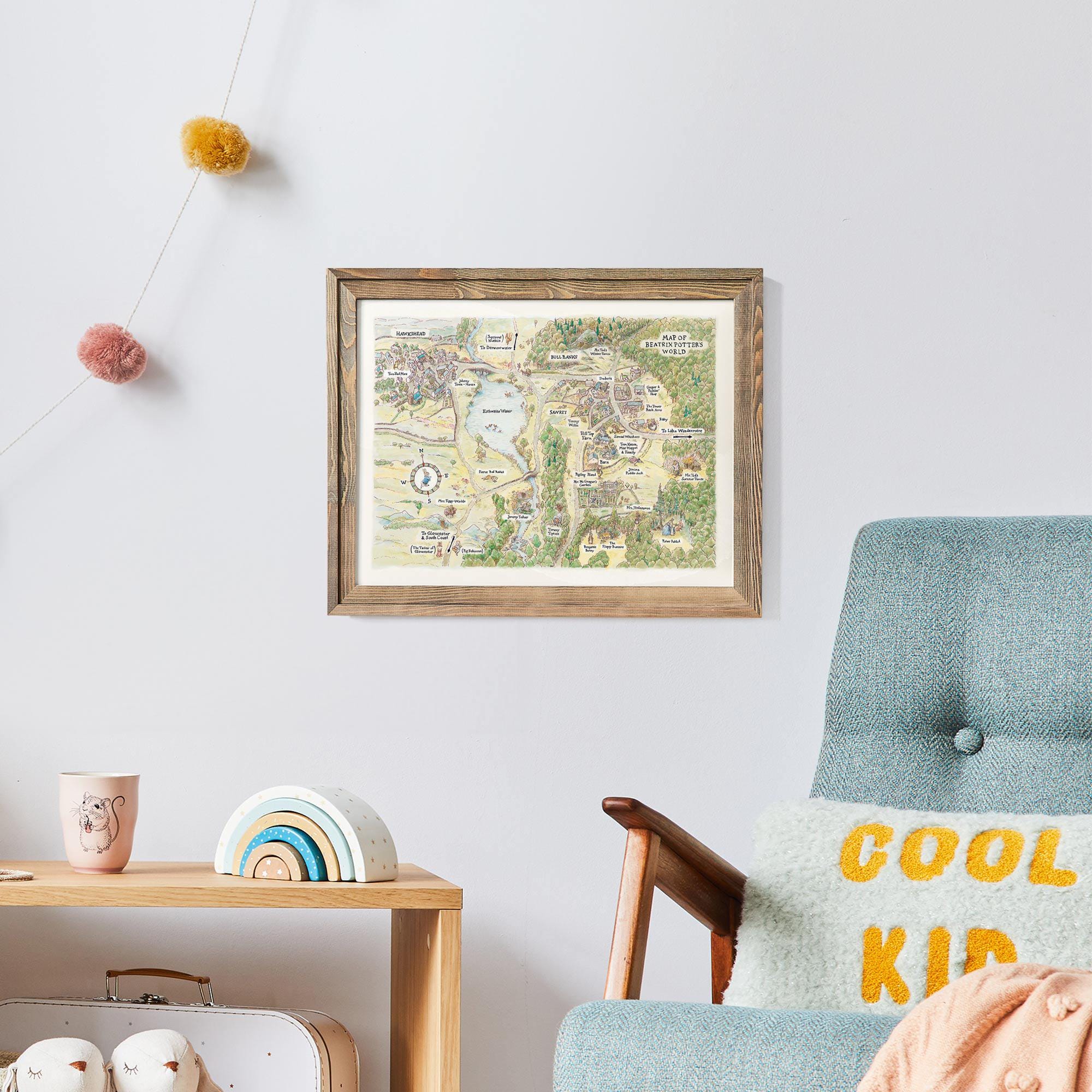 Peter Rabbit Map Print, Beatrix Potter Prints, Childrens Room Decor ...