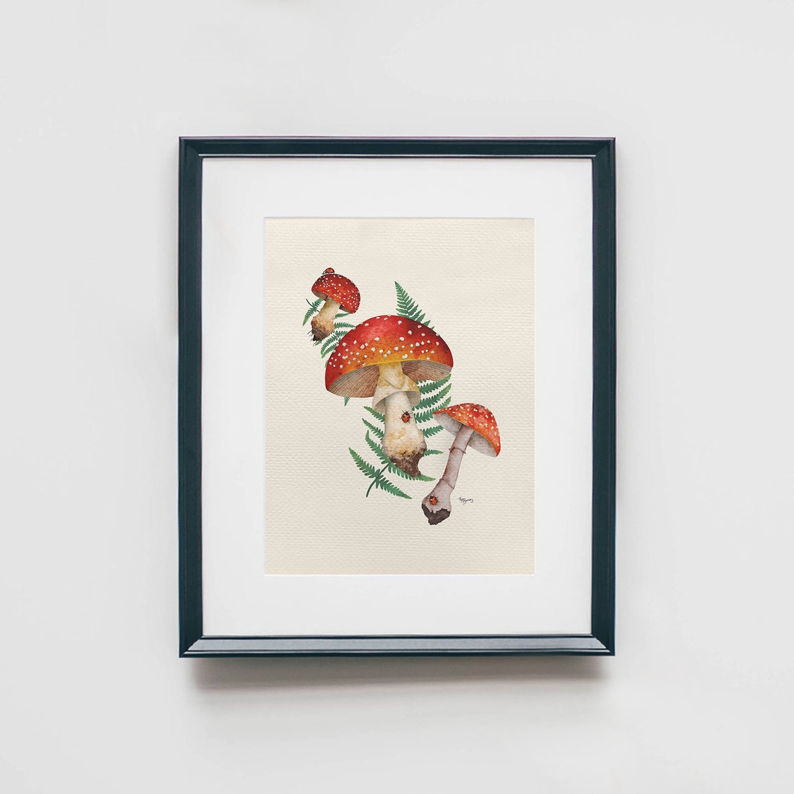 4 Set Mushroom Illustrated Art Prints | Etsy