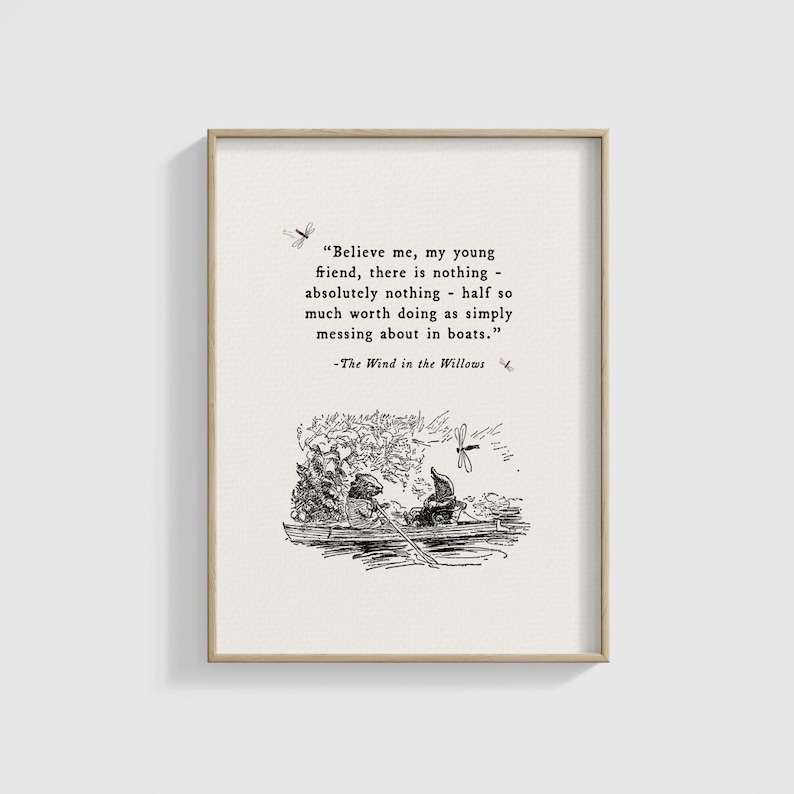 The Wind in the Willows Art Print Quote, Literary Quote Print, Kids ...