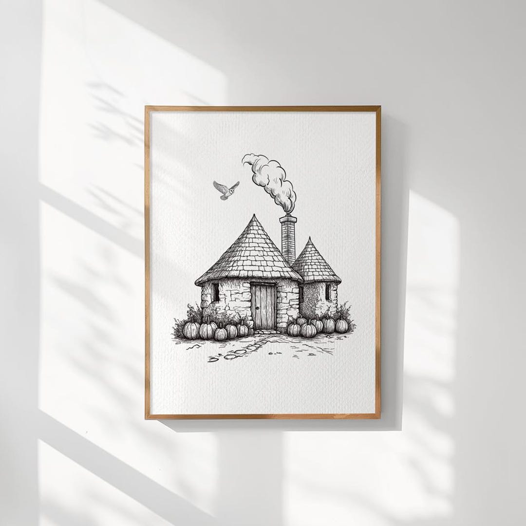 Wizard Wall Art, Cozy Hut Artwork, Wizard School, Magic Wall Prints ...