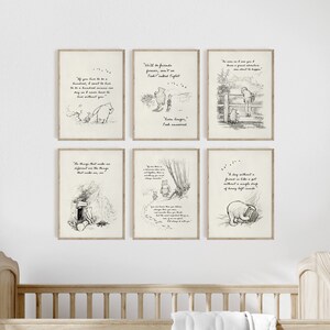 Winnie the Pooh Quote Prints, Set of 6 Prints, A.A. Milne Quotes ...