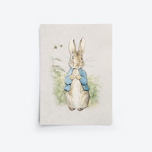 Peter Rabbit, Vintage Bunny Nursery Wall Art, Nursery Wall Art, Rabbit ...