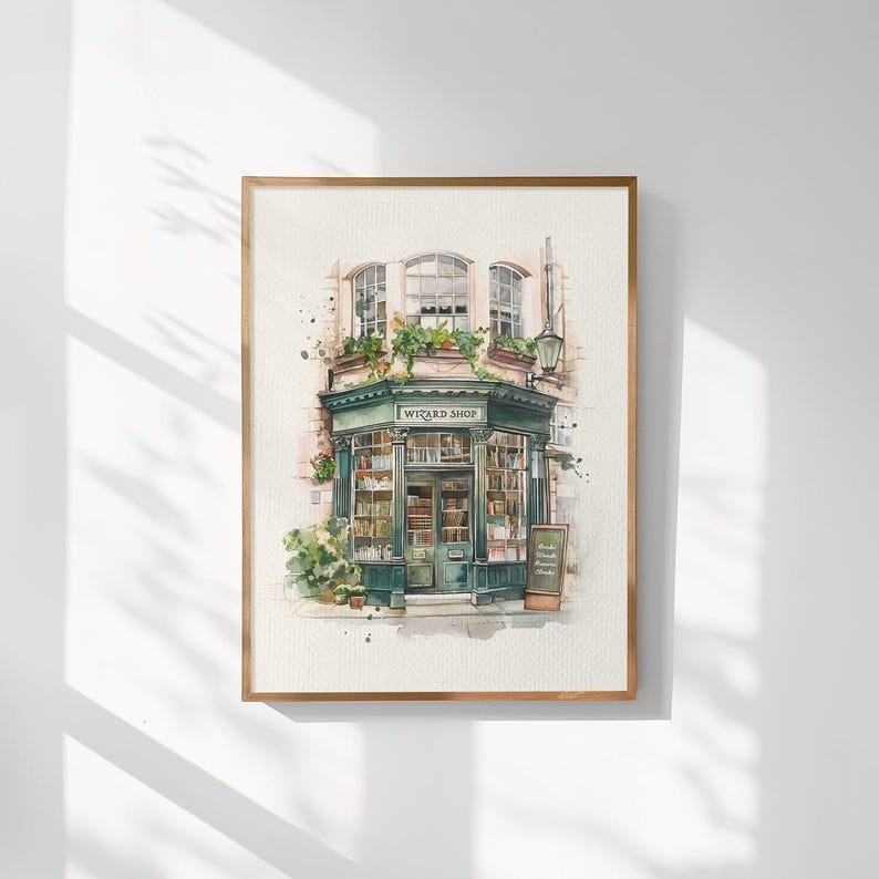 Bookstore Print, Bookshop Poster Reading Art Print, Book Lovers, Wizard ...