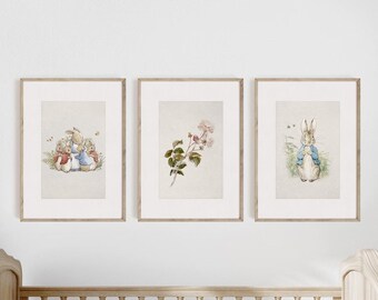 Beatrix Potter Peter Rabbit Nursery Wall Art Prints, Set of 6 Digital ...