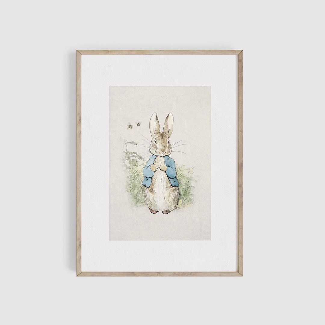 Peter Rabbit, Vintage Bunny Nursery Wall Art, Nursery Wall Art, Rabbit ...