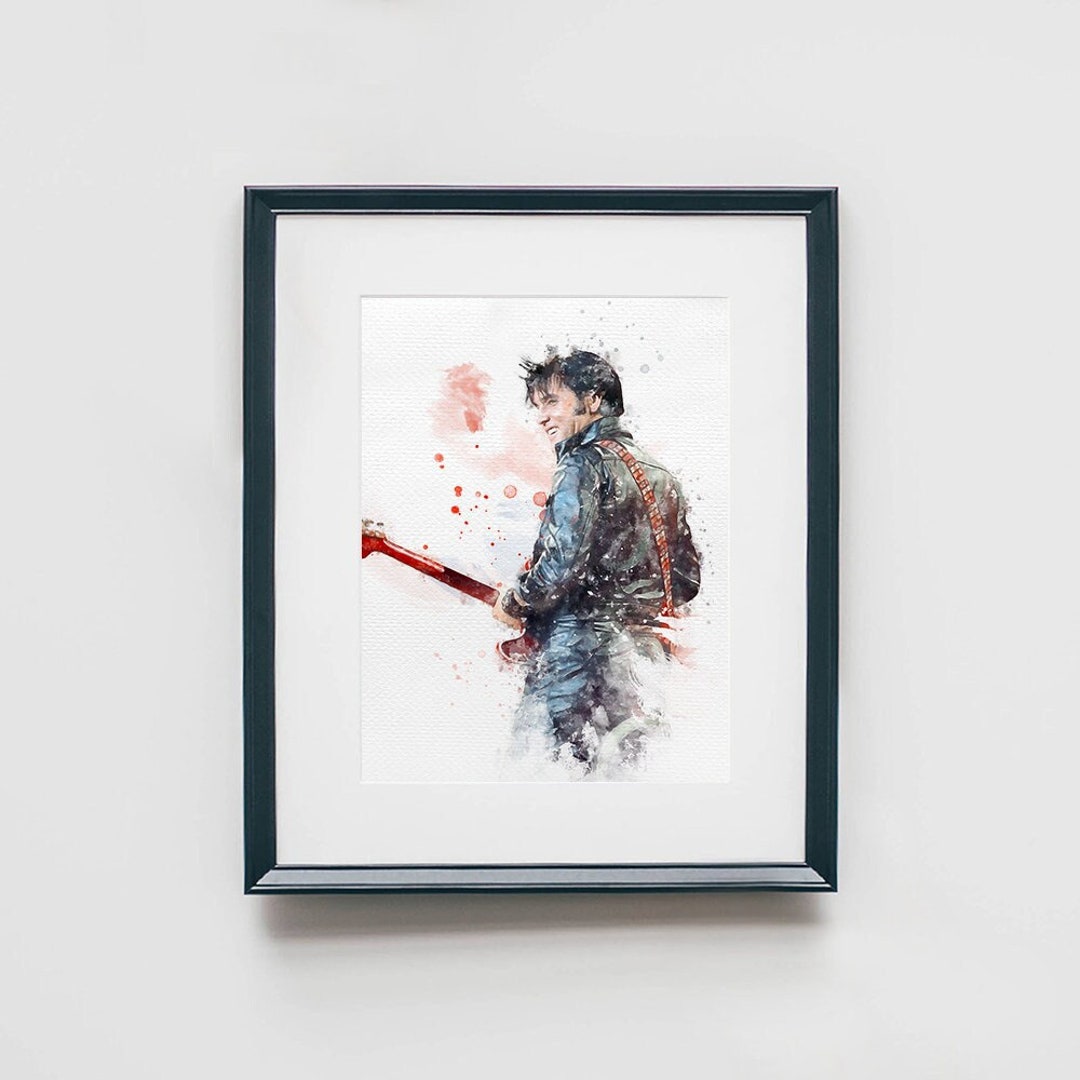Elvis Watercolor Art Print, Pop Culture, Gift - Etsy