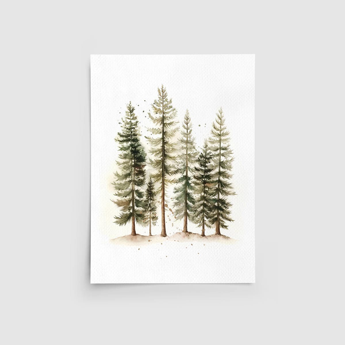 Pine Trees Print, Watercolor Trees, Tree Art, Tree Print, Watercolor ...