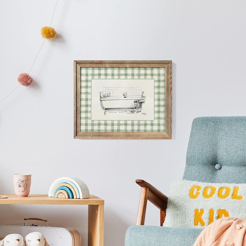 Winnie the Pooh Print, Bathroom Wall Art, Bath Tub Drawing, Vintage ...