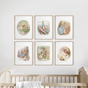 Set of 6 Classic Beatrix Potter Prints, Peter Rabbit, Vintage Bunny ...