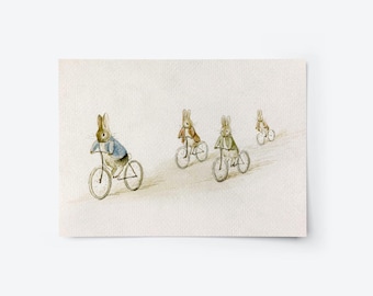 Peter Rabbit, Vintage Bunny Nursery Wall Art, Nursery Wall Art, Rabbit ...