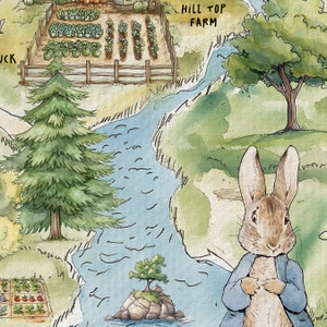 Peter Rabbit Watercolor Map Art Print, Nursery Art, Easter Print ...