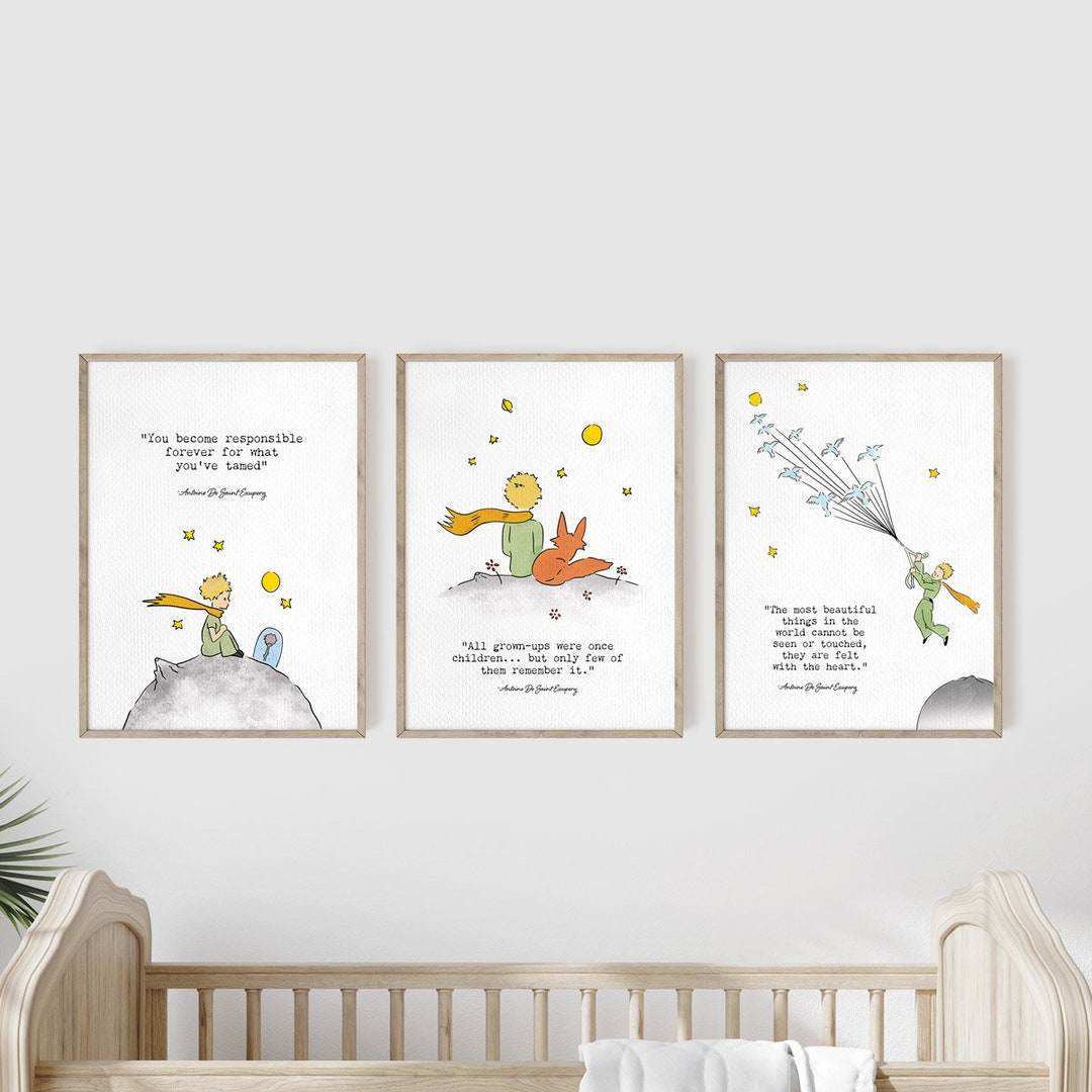 The Little Prince Art Print, Set of 3 Prints, Le Petit Prince, Nursery ...
