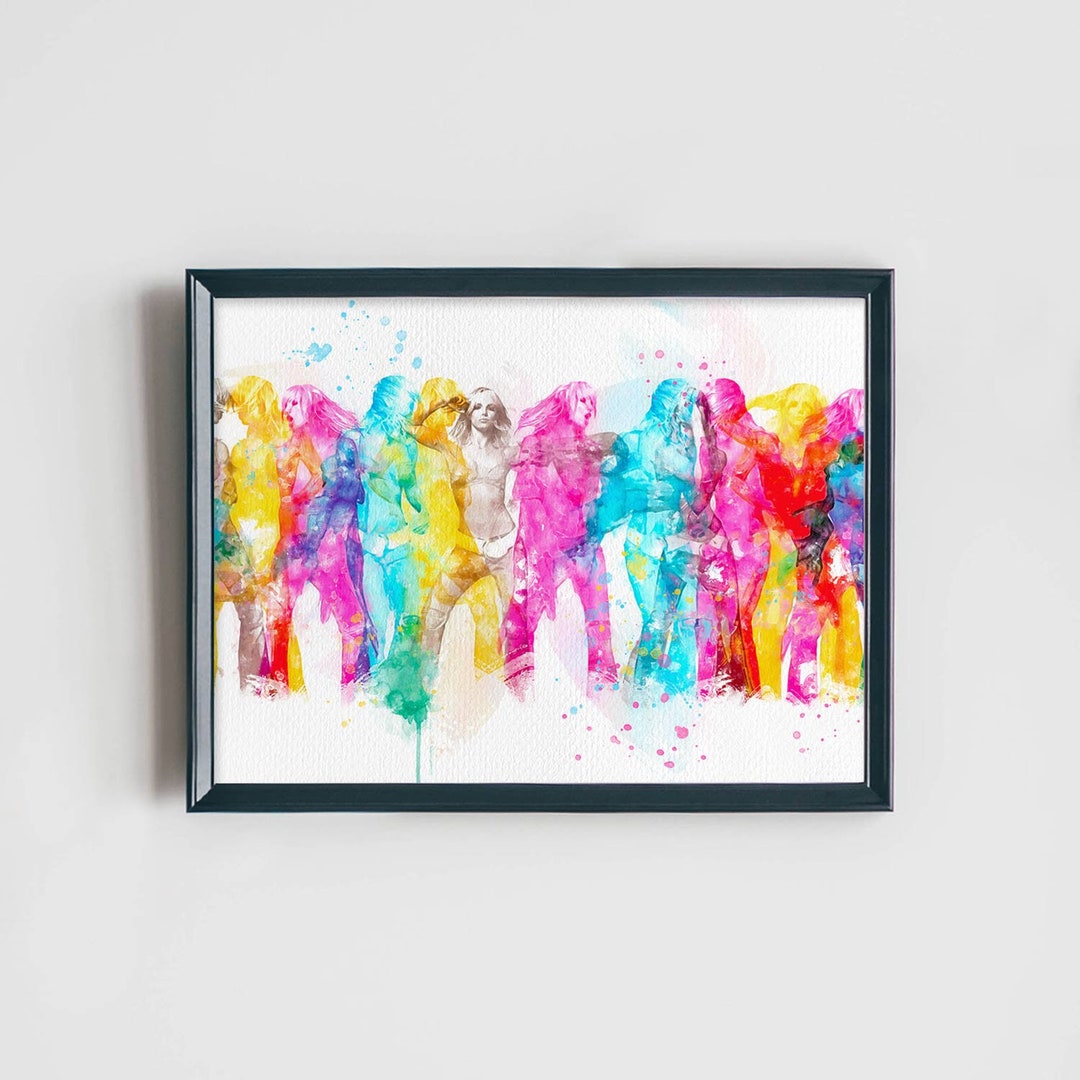 Britney Inspired Watercolor Art Print, Music, Pop Culture - Etsy