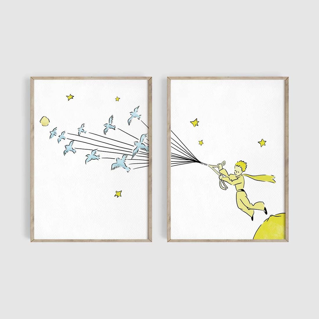 The Little Prince Nursery Art Print, Set of 2 Prints, the Little Prince ...