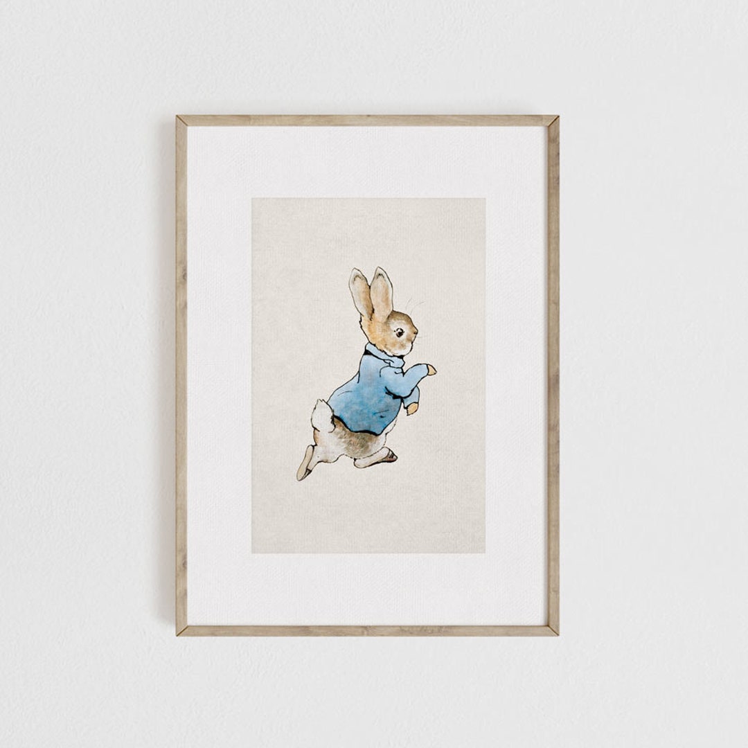 Peter Rabbit, Vintage Bunny Nursery Wall Art, Nursery Wall Art, Rabbit ...