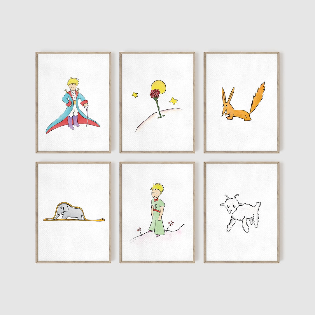 The Little Prince Nursery Art Print, Set of 6 Prints, the Little Prince ...