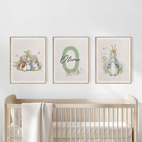 Rabbit Nursery Art - Etsy