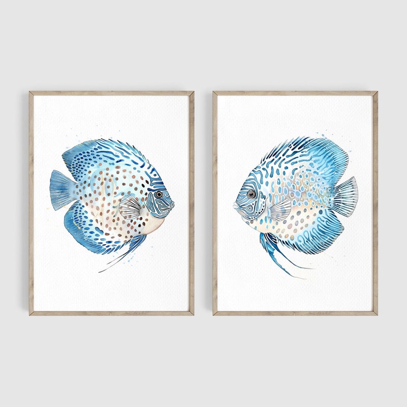 Blue Fish Wall Art - Etsy