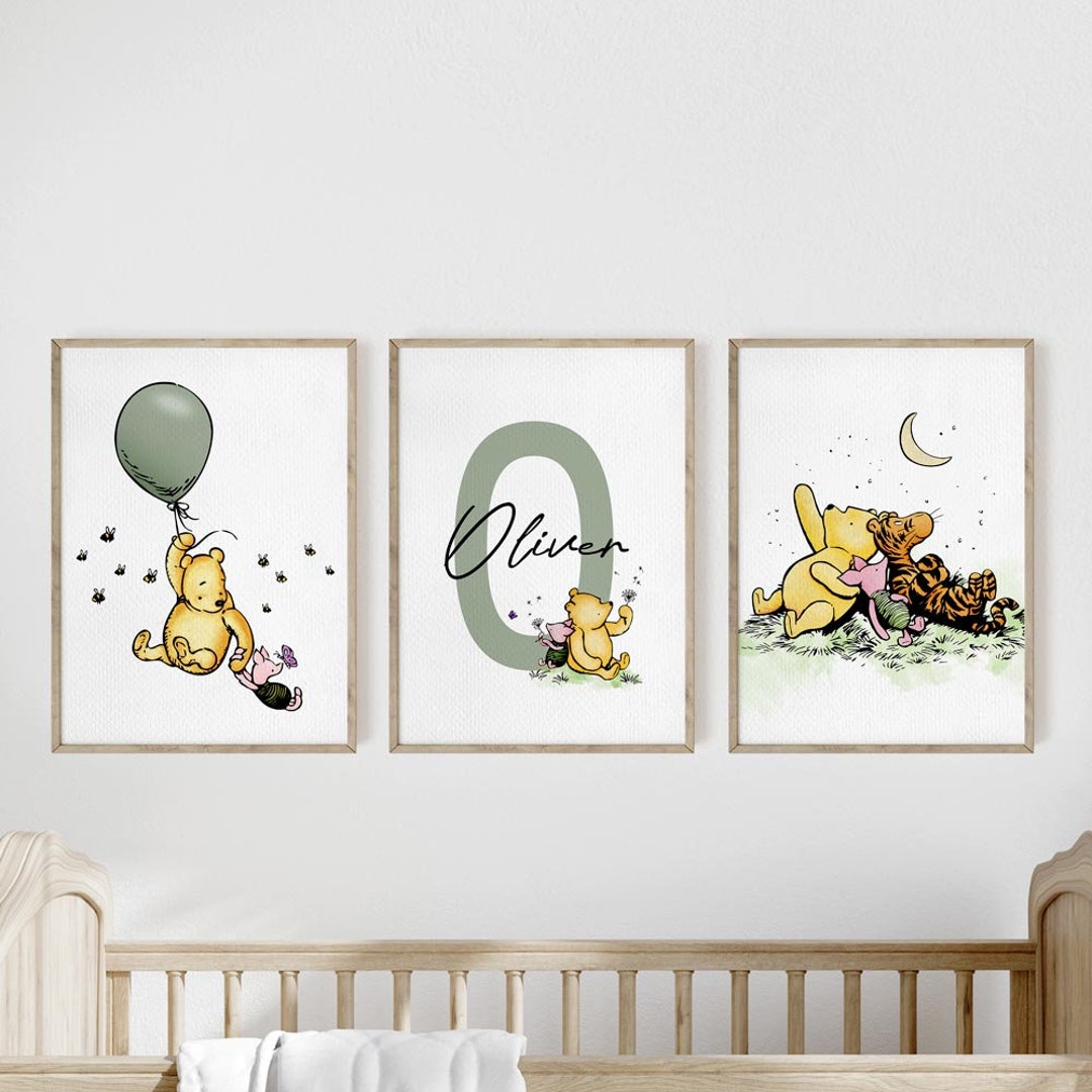 Winnie the Pooh Prints Set of 3 Personalized Name Print - Etsy