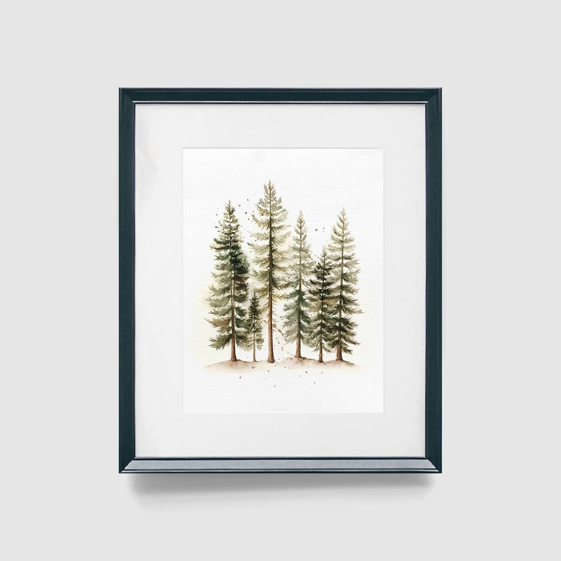 Pine Trees Print, Watercolor Trees, Tree Art, Tree Print, Watercolor ...