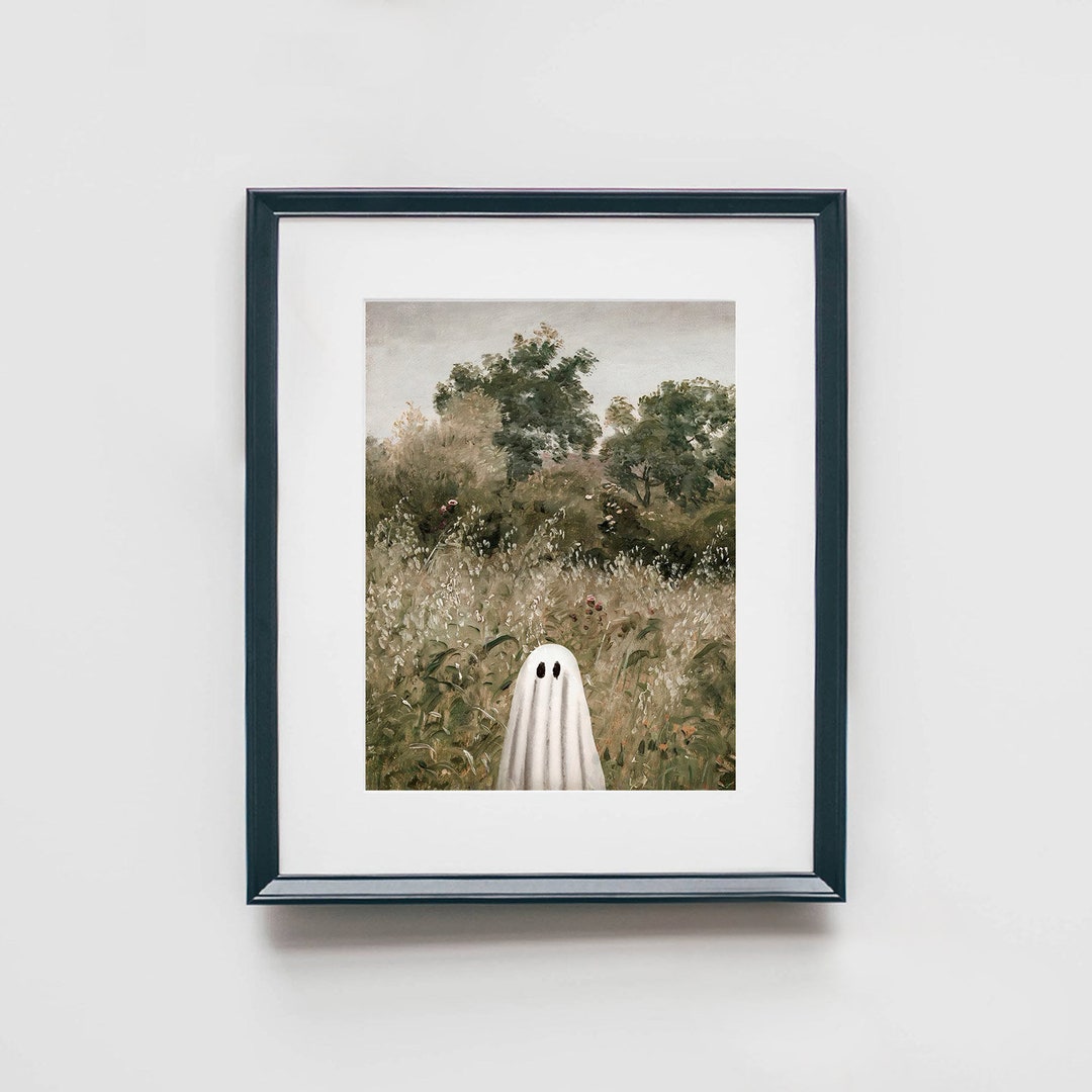 Cute Ghost in Wildflower Field Ghost Art Giclée Prints - Etsy