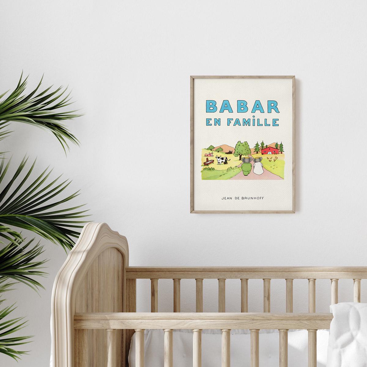 Babar the Elephant Wall Decor, Babar En Famille, Nursery Decor, Retro ...
