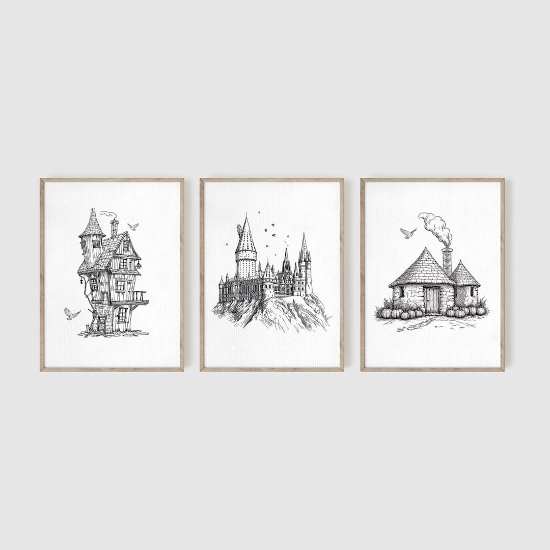 Wizard Wall Art, Set of 3, Gallery Wall Set, Wizard School, Magic Wall ...