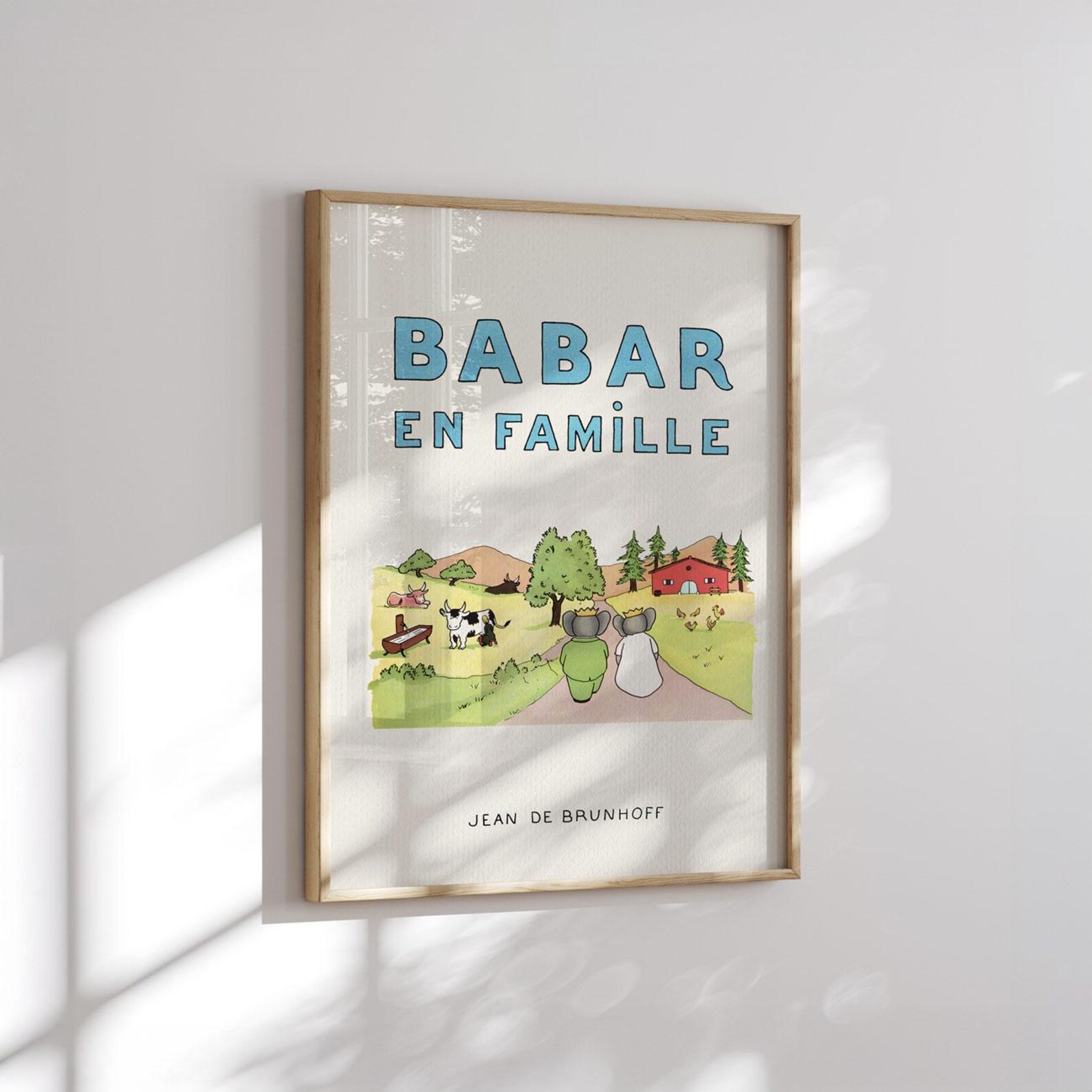 Babar the Elephant Wall Decor, Babar En Famille, Nursery Decor, Retro ...