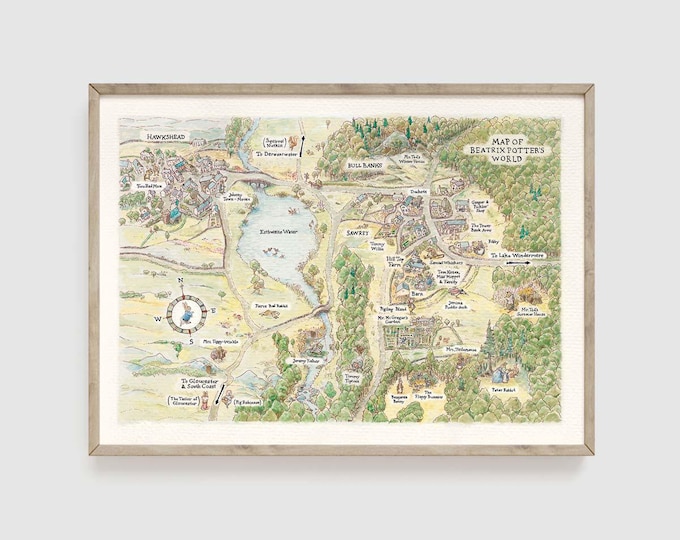 Vintage 1952 Beatrix Potter Wall Hanging ~ Print ~ Border ~ Wallpaper ...
