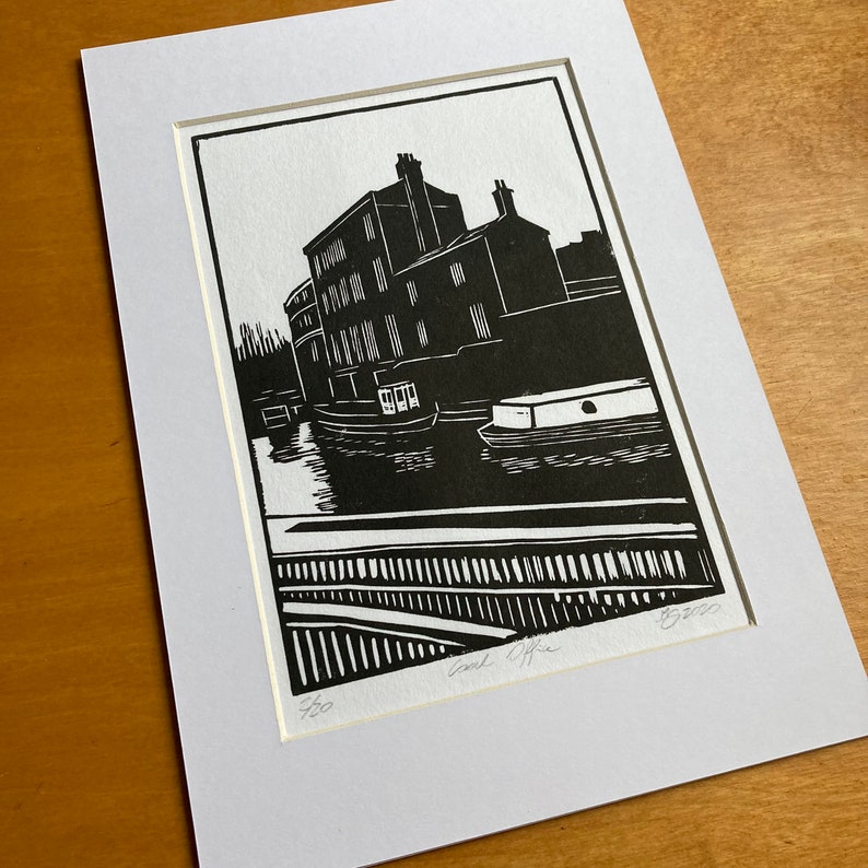 Original Linocut Print, London Scene, Coal Office Building at Kings ...