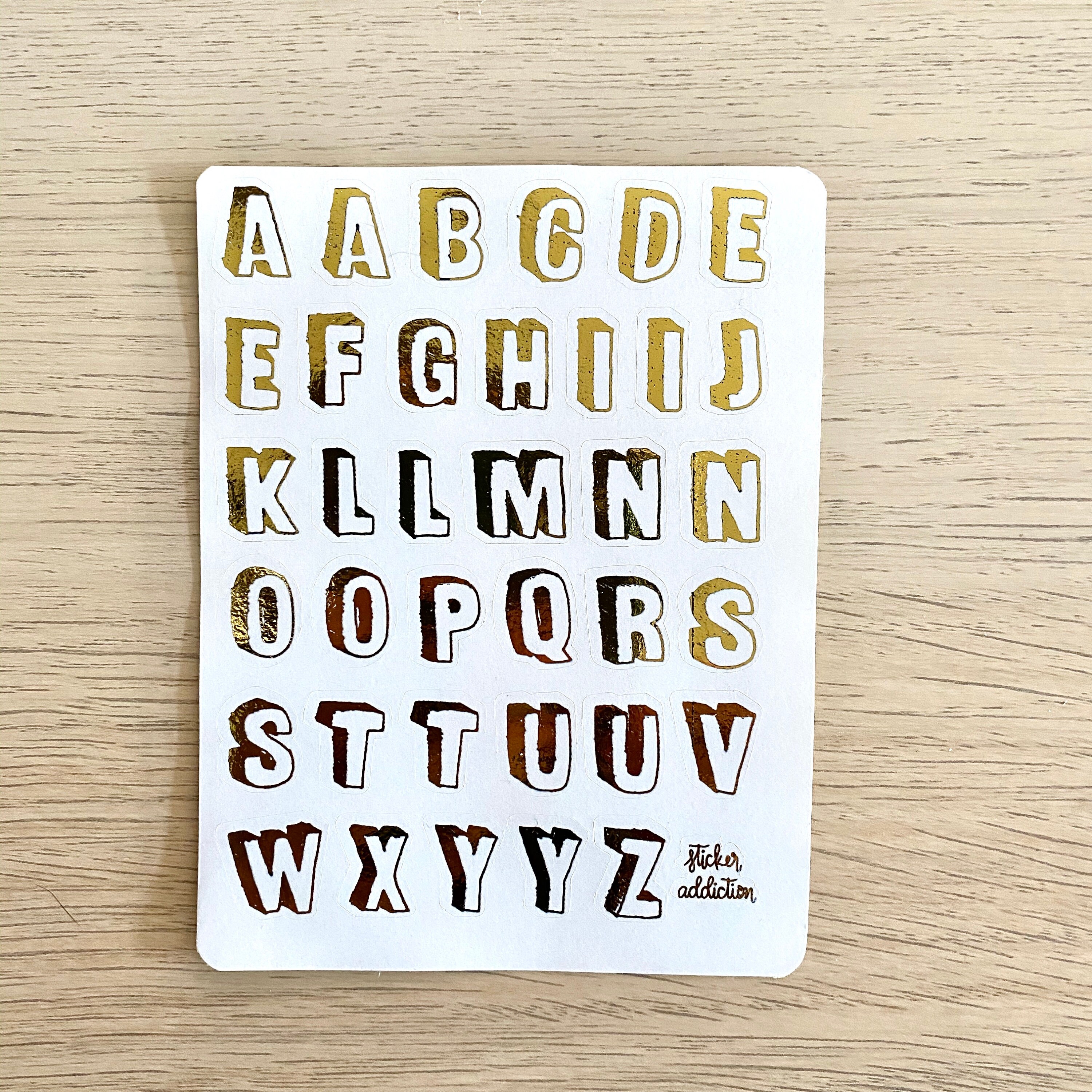 Gold Alphabet Sticker Sheet Silver Foiled Sticker Addiction | Etsy