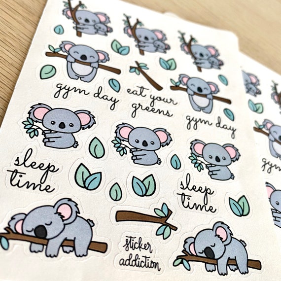 Laptop 2 Koala Vinyl Paper Glossy Stickers Decals Skateboard Sticker ...