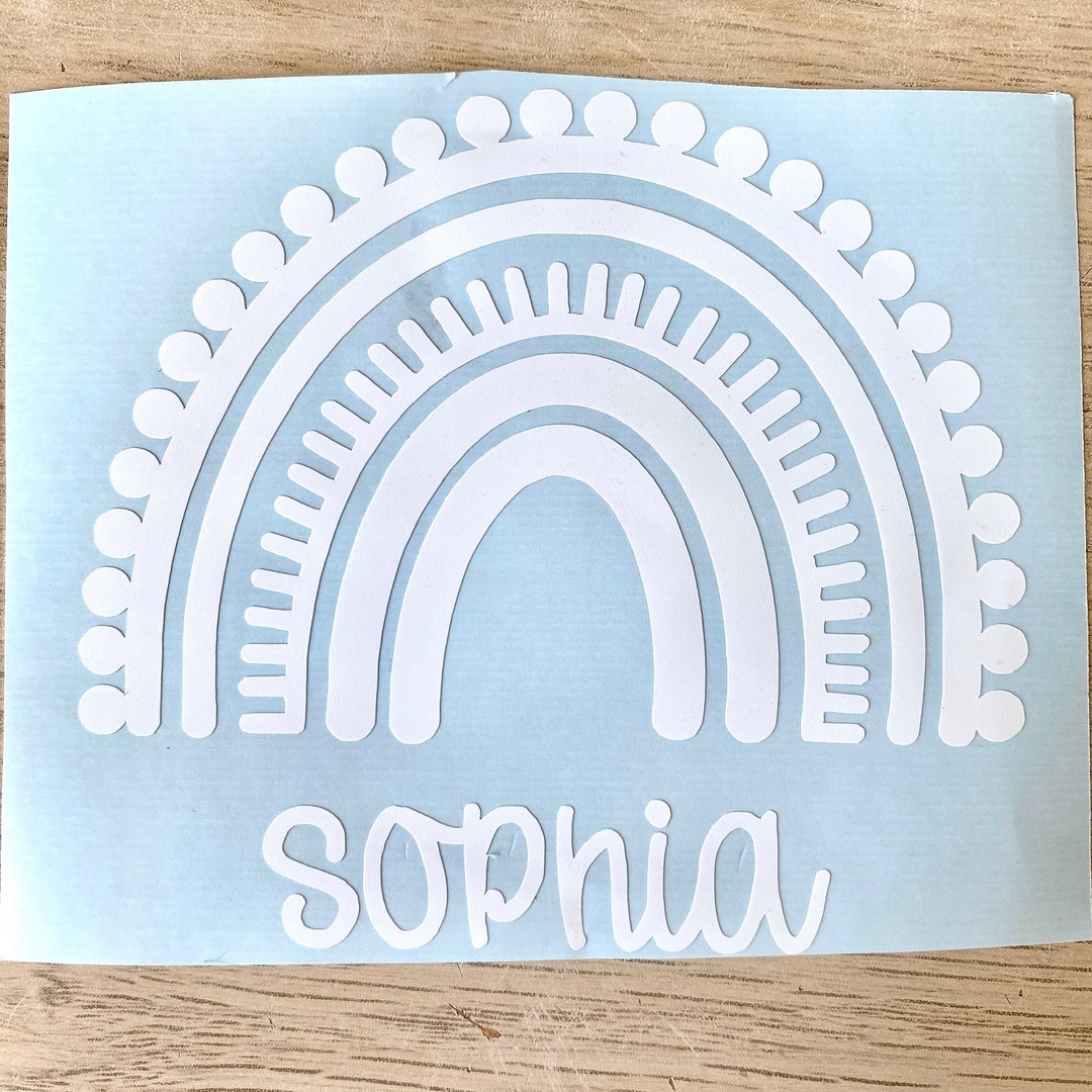 Boho Rainbow Vinyl Permanent Sticker. Dishwasher Safe. Waterproof ...