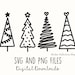 Christmas Tree Doodles SVG and PNG Cut Files Hand Drawn Icon Cricut ...