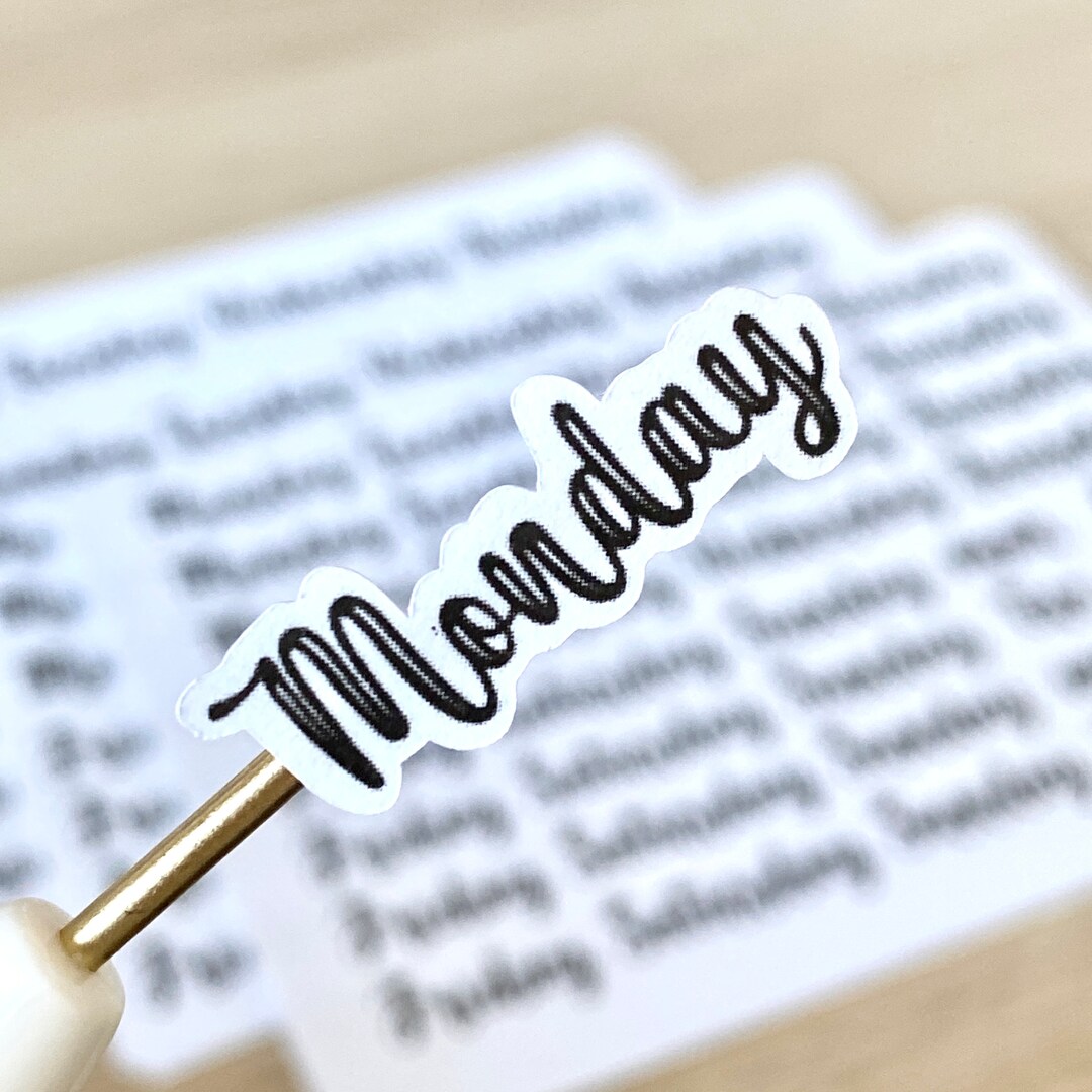 Lettering Weekdays Sticker Sheet Cute Bullet Journal Planner Beginner ...