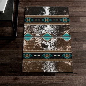 Western Cowhide Print Area Rug | Faux Cow Hide Accent Rug ...