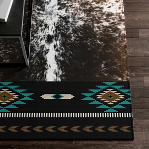 Western Cowhide Print Rug | Faux Cow Hide Area Rug | Southwestern ...