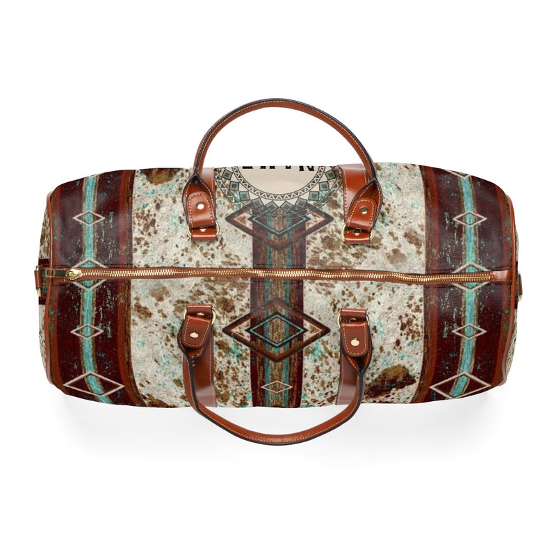 Personalized Western Cowgirl Travel Bag | Cowhide Print Duffel Bag ...
