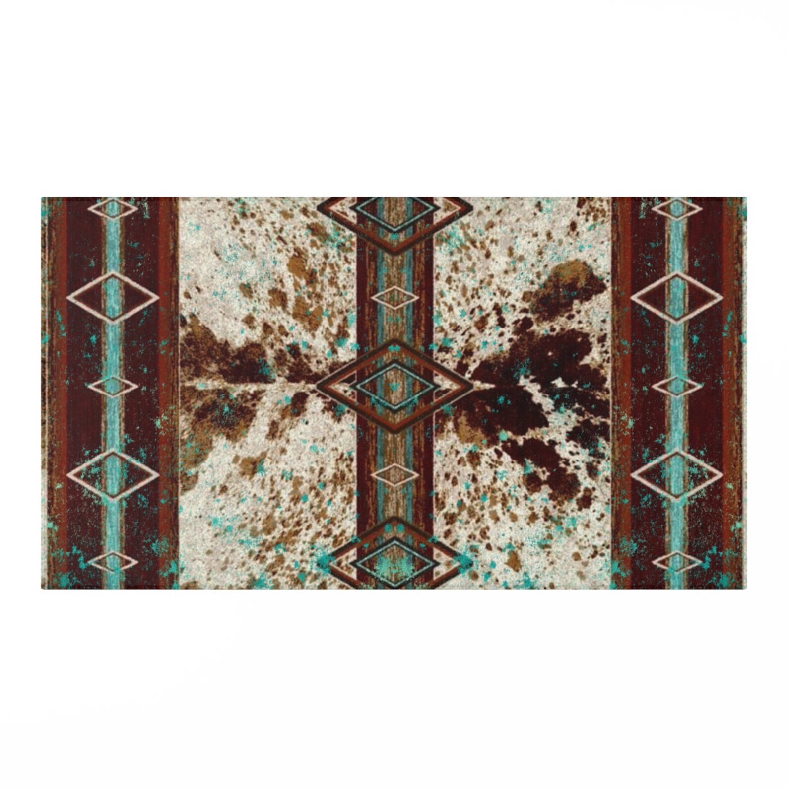 Western Cowhide Print Area Rug Boho Western Accent Rug - Etsy