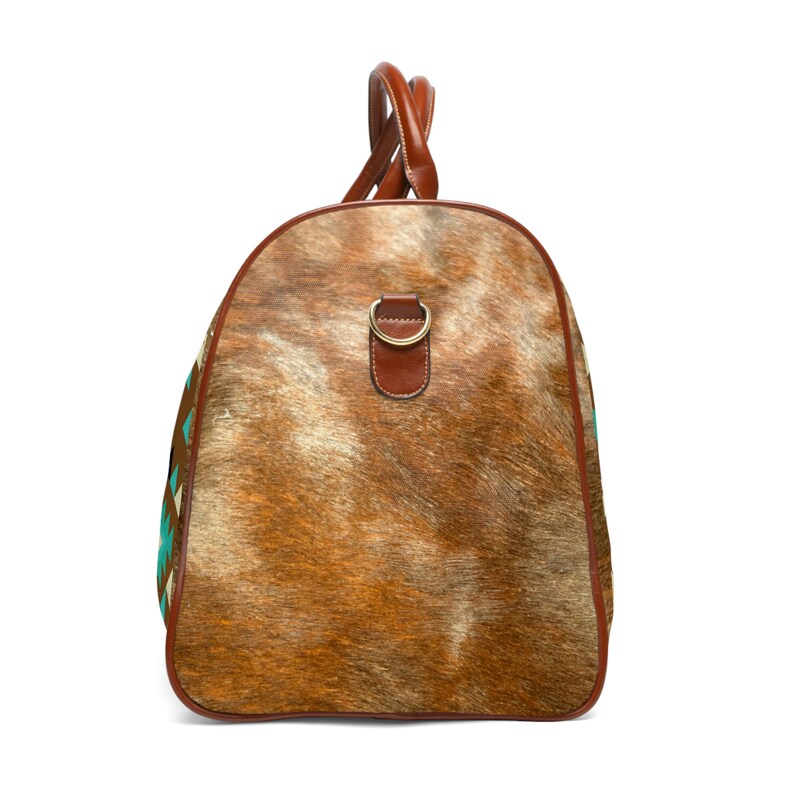 Western Cowhide Print Travel Bag | Southwestern Cactus Duffel Bag ...