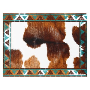 Western Cowhide Print Rug | Faux Cow Hide Area a Rug | Boho Tribal Cow ...