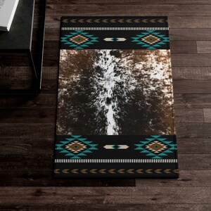 Western Cowhide Print Rug | Faux Cow Hide Area Rug | Southwestern ...